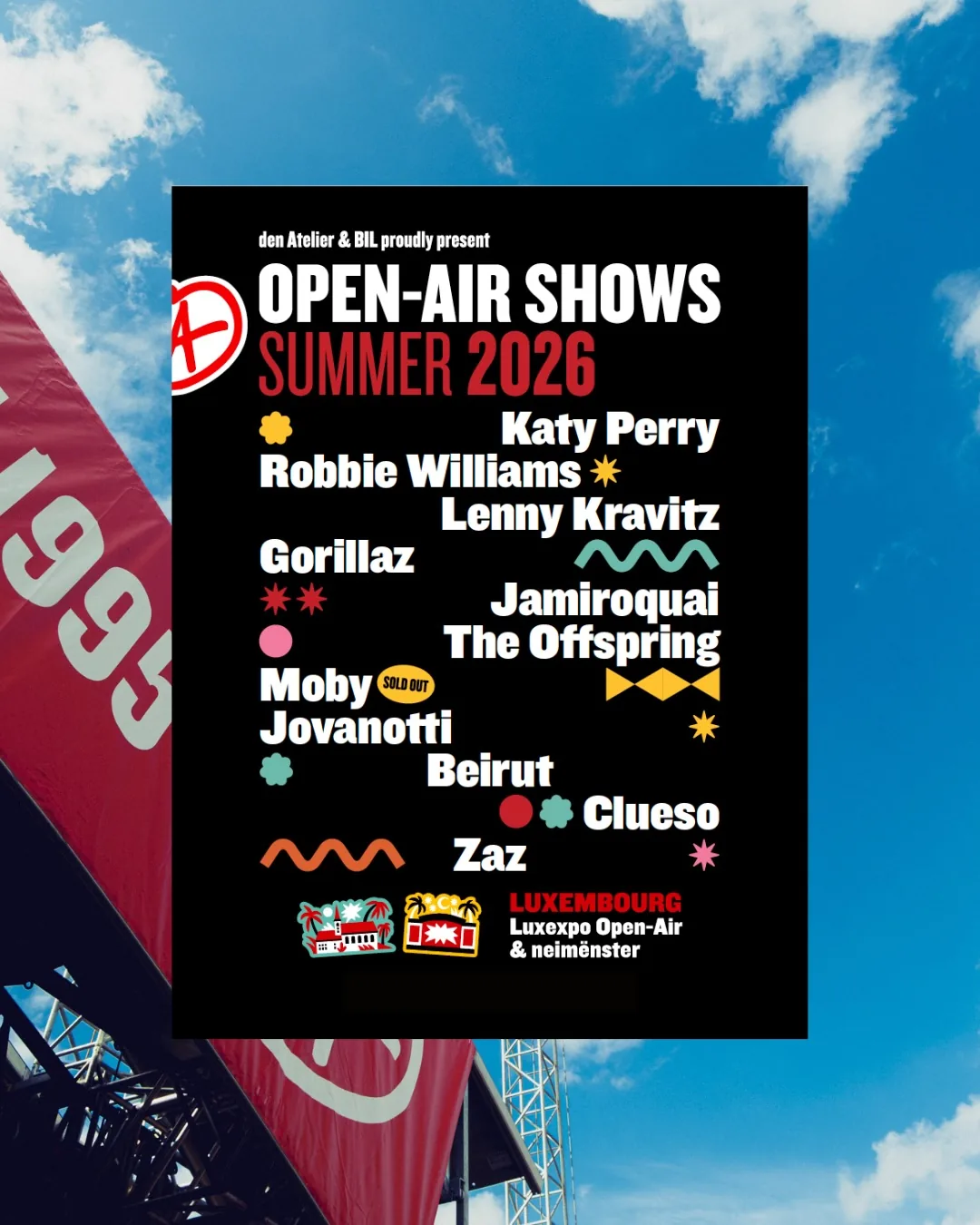Open-Air Luxembourg 2026 : concerts du 1er au 15 juillet